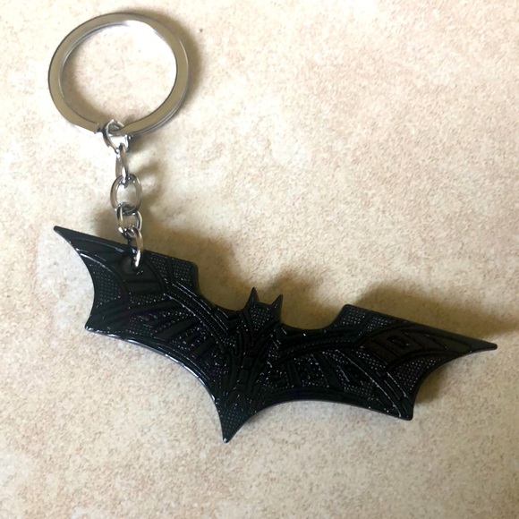 DC Comics | Accessories | Batman Logo Stainless Steel Black Keychain ...